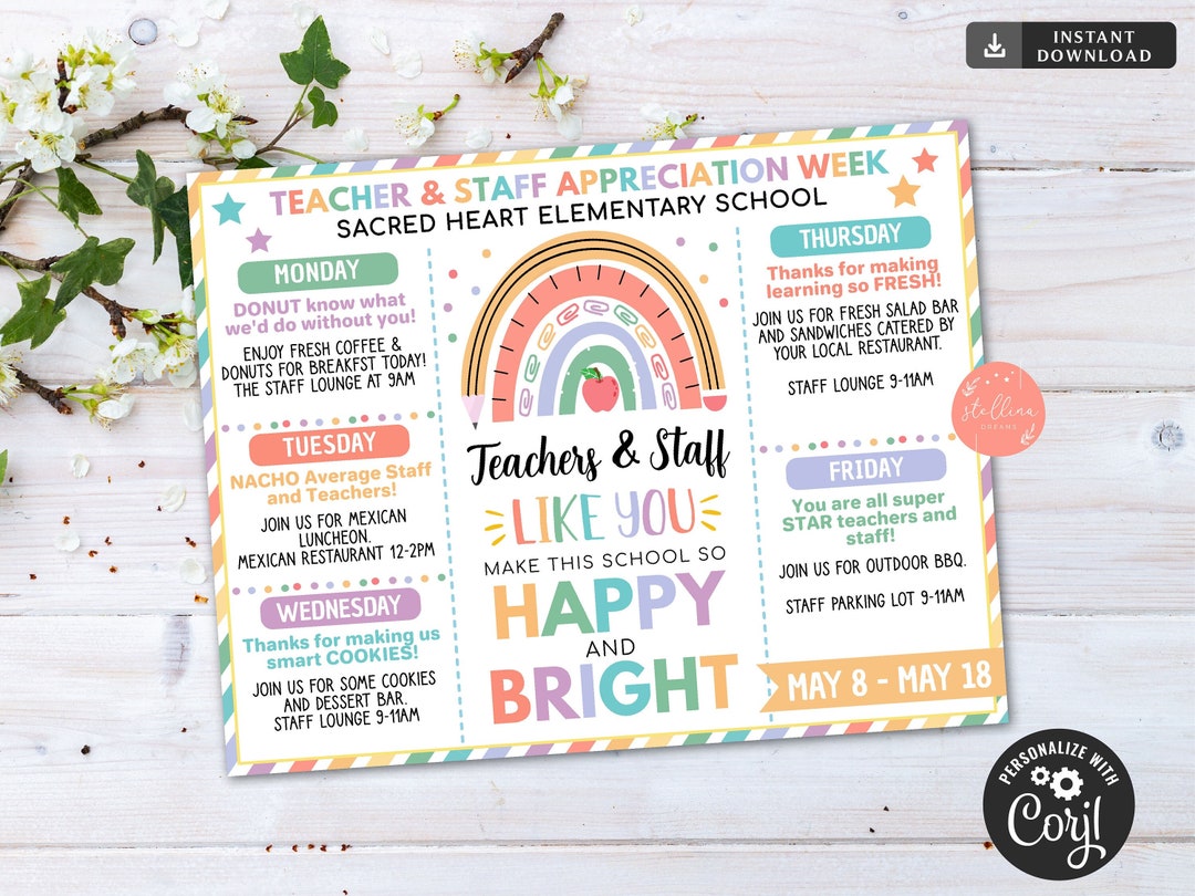 Make This School so Bright & Happy Rainbow Boho Pastel Theme Teacher ...