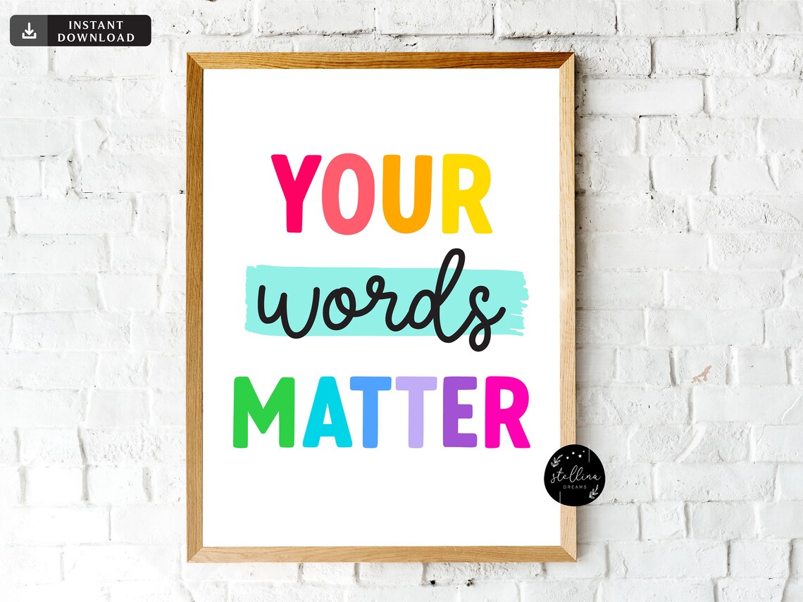 Speech Therapy Poster, Raibow Bright Set of 4 Speech Therapy Room Decor ...