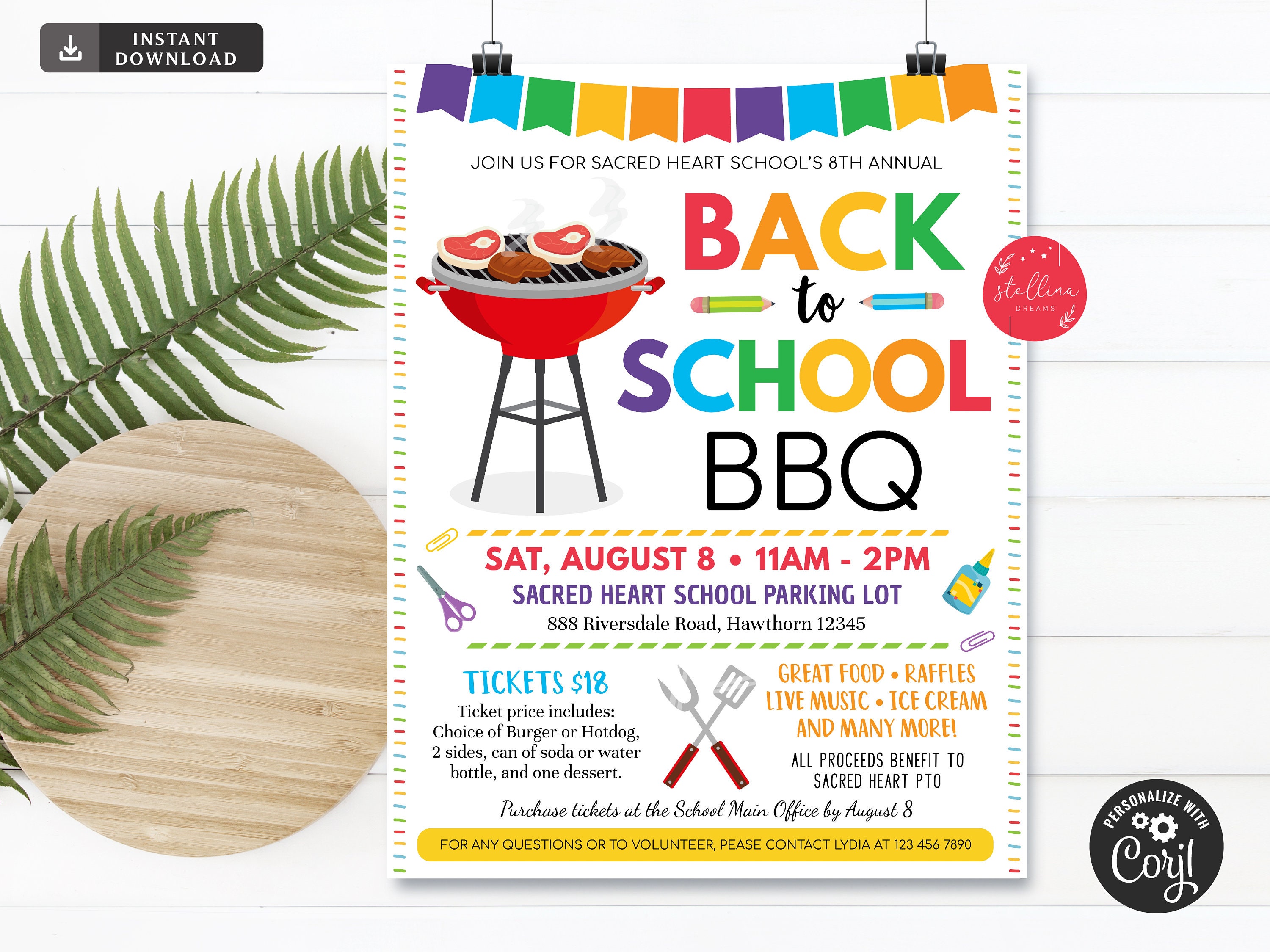 EDITABLE School Bbq Picnic Party Invite, Meet Your Teacher Luncheon ...