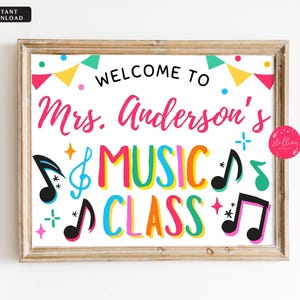 Editable Music Teacher Classroom Door Sign, Classroom Decor, Custom ...