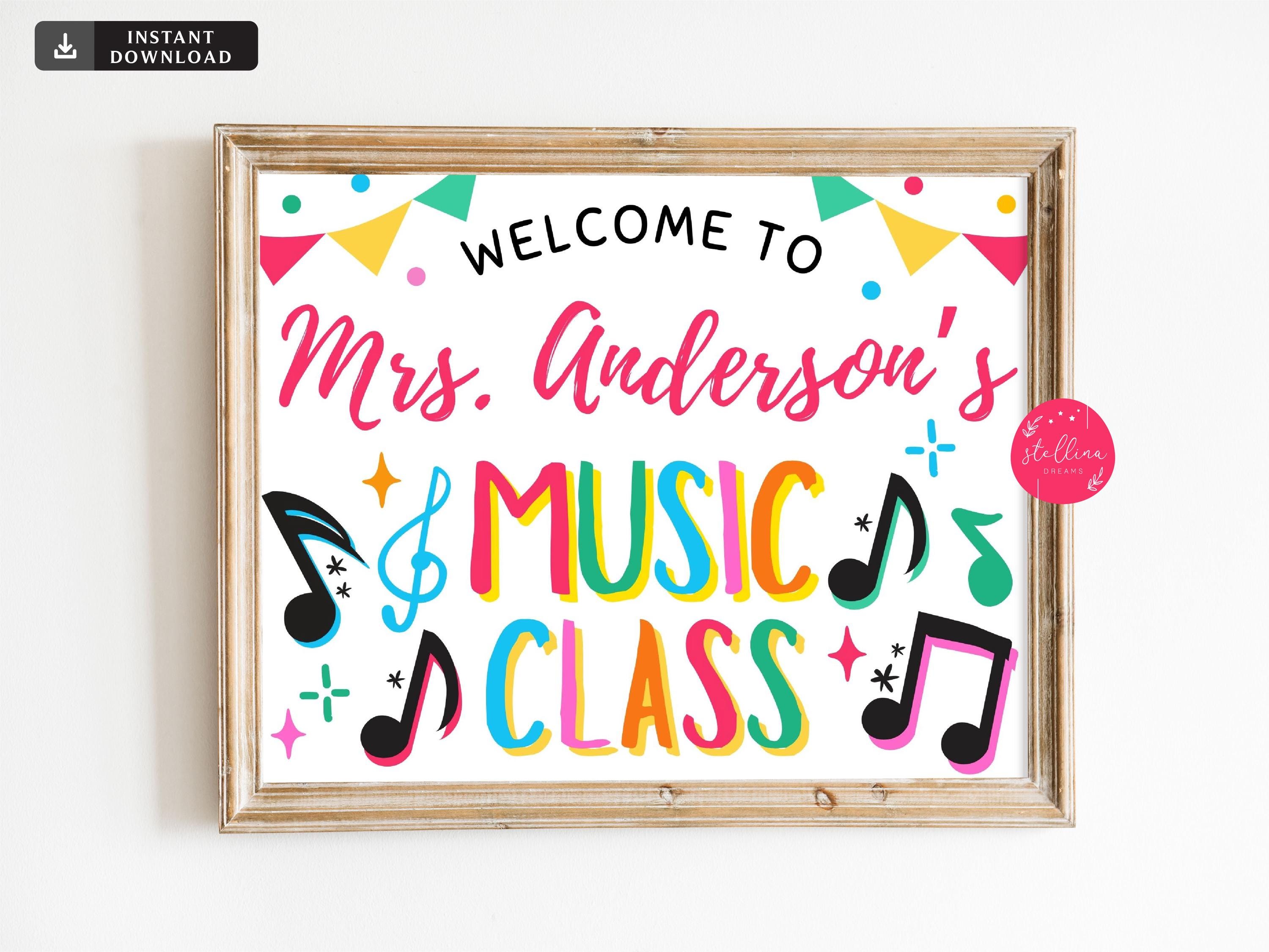 Editable Music Teacher Classroom Door Sign: CANVA Template (digital ...