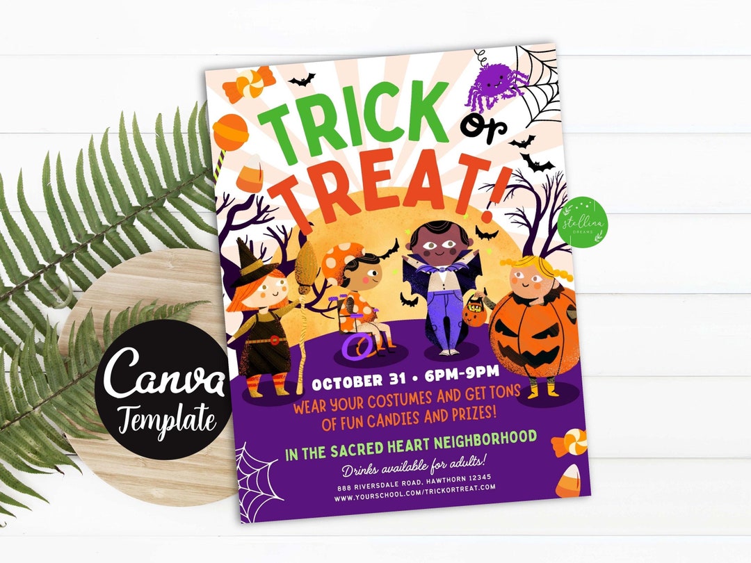 Editable Trunk or Treat Trick or Treating Flyer Church Fall Festival ...