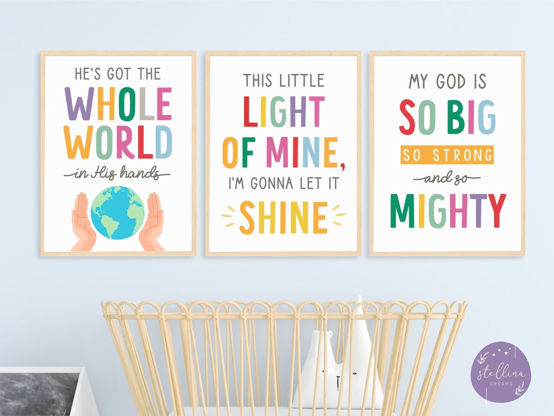 Children's Bible Songs Art, Scripture Art Printable Wall Art Bible ...