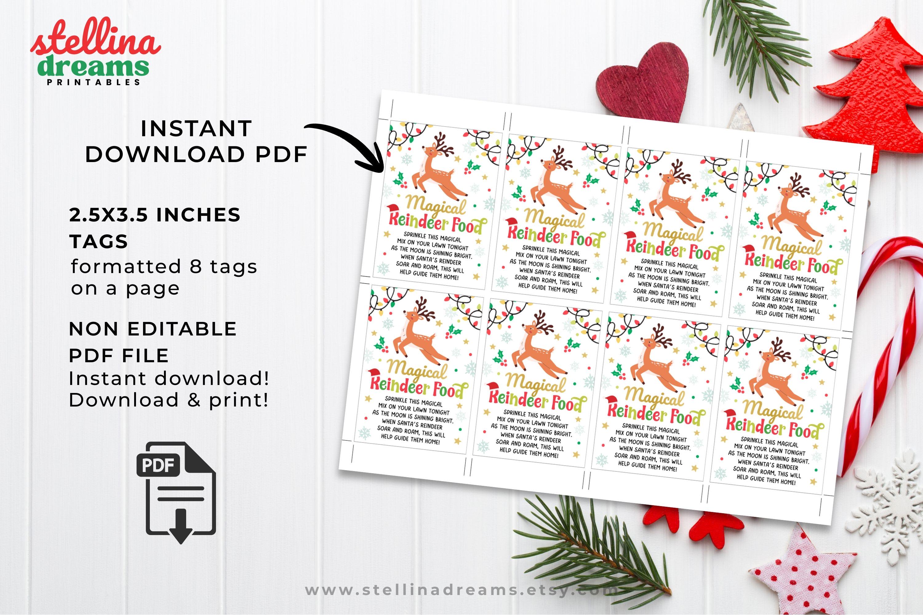 Magic Reindeer Food Tags | Christmas Gift Tags for Kids | Classroom ...
