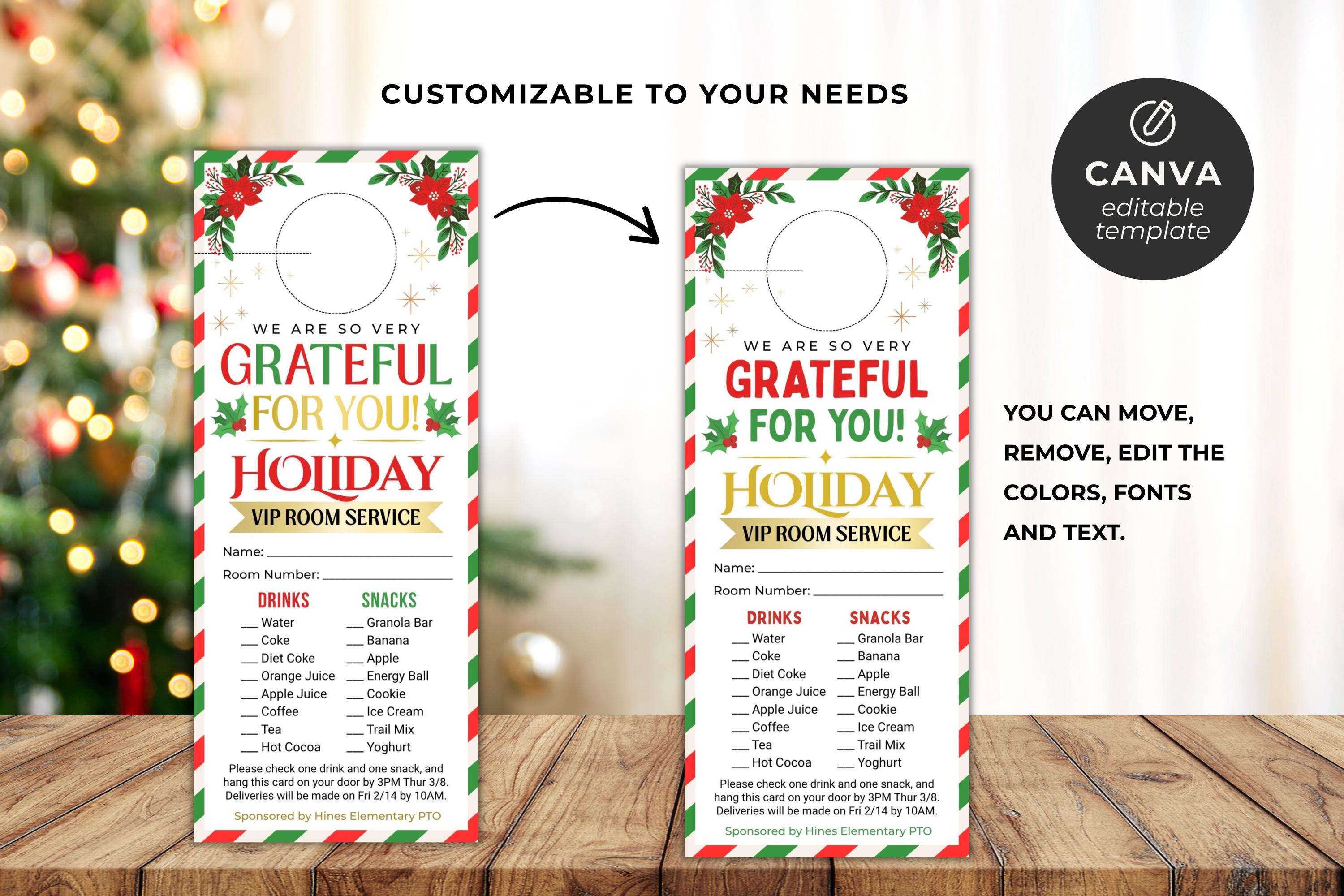 VIP Room Service Christmas Door Hanger | Teacher Staff Appreciation ...