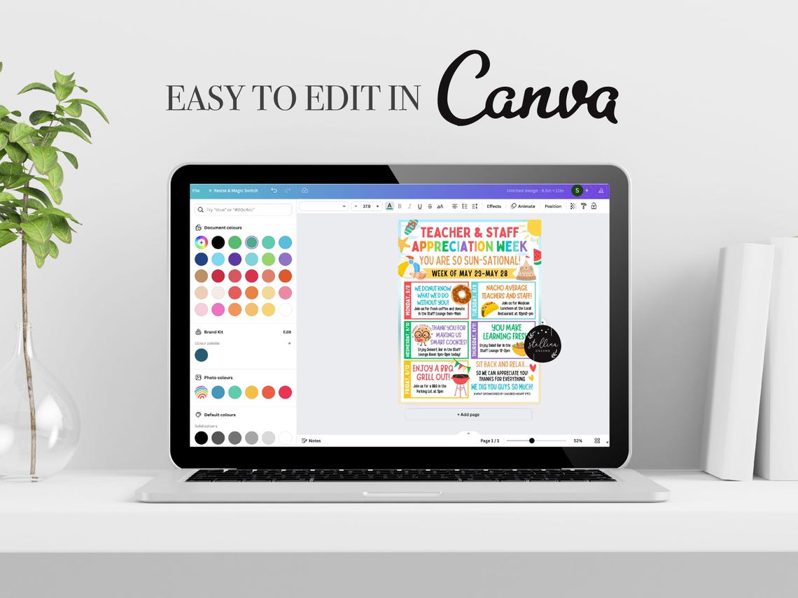 Editable Beach Themed Teacher Appreciation Week Itinerary Coastal Sea ...