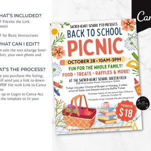 Editable School Picnic Party Invite, Teacher Appreciation Week ...