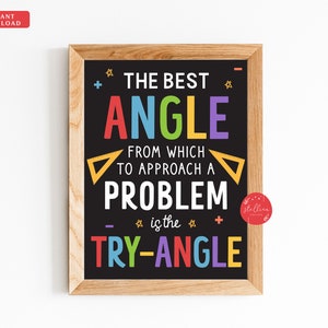 Math Class Poster Decor, MATH Teacher Classroom Poster, Printable Try ...