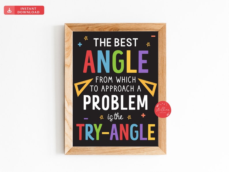 Math Class Poster Decor, MATH Teacher Classroom Poster, Printable Try ...