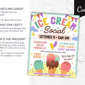 Editable Ice Cream Social Flyer Teacher Appreciation Week, Printable ...