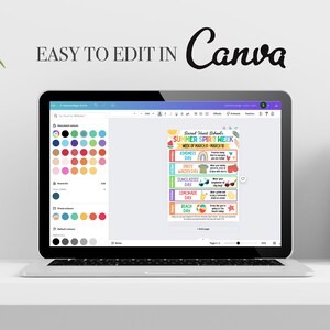 EDITABLE Summer School Spirit Week Itinerary Schedule, Daily Weekly ...