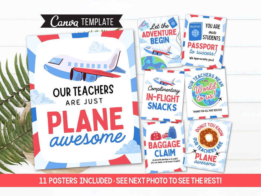 Editable Bundle Plane Awesome Teacher Appreciation Itinerary, Travel ...