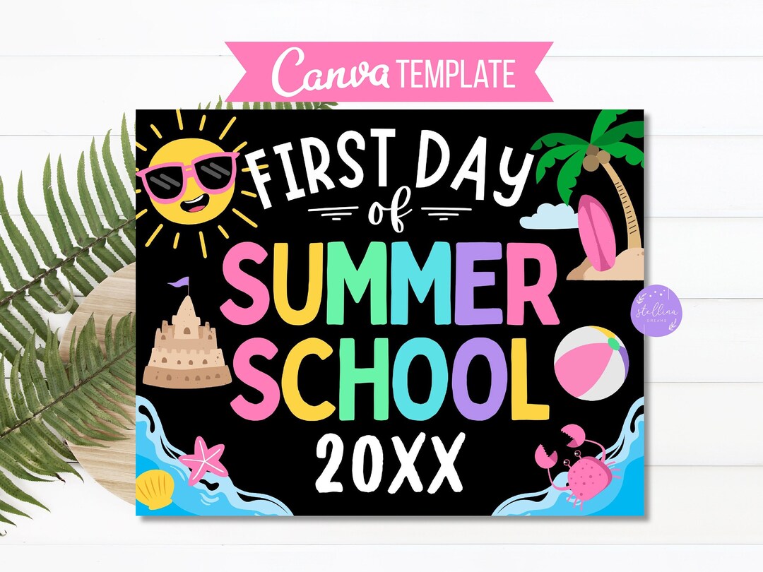 EDITABLE Girl First Day of Summer School Sign Printable Instant ...