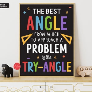 Math Class Poster Decor, MATH Teacher Classroom Poster, Printable Try ...