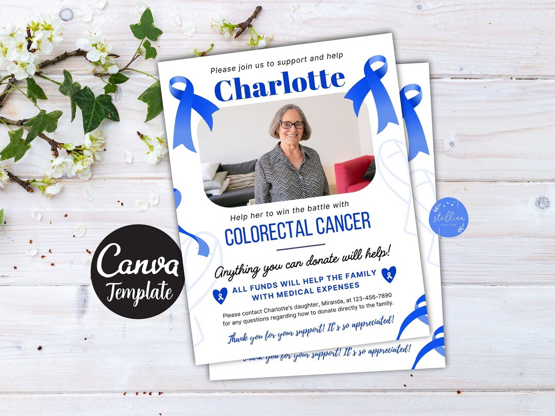 Colon Cancer Benefit Flyer: Editable Charity Event Poster (CANVA ...