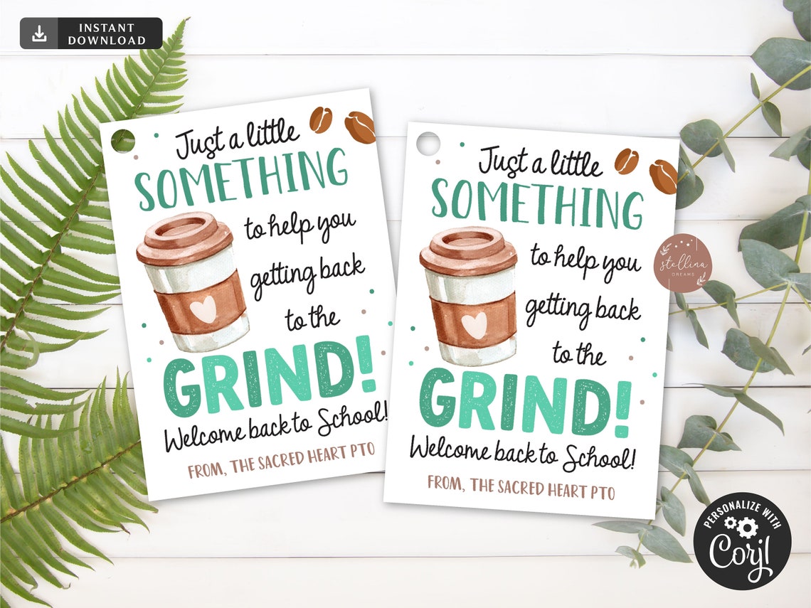 Editable Coffee Teacher Gift Tag Back to School Teacher - Etsy