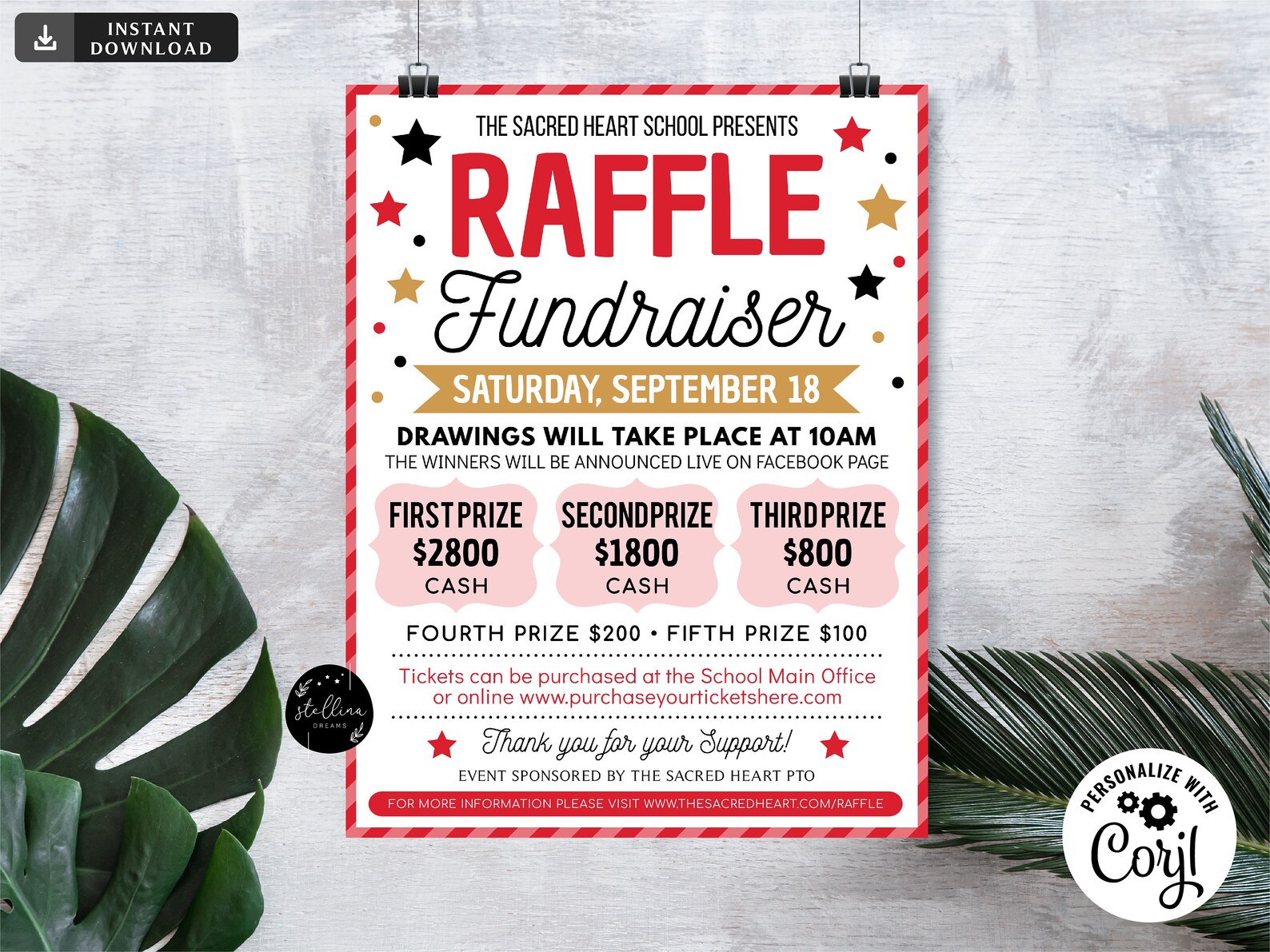 Raffle Fundraiser Flyer Raffle Fundraiser Editable Template - Etsy