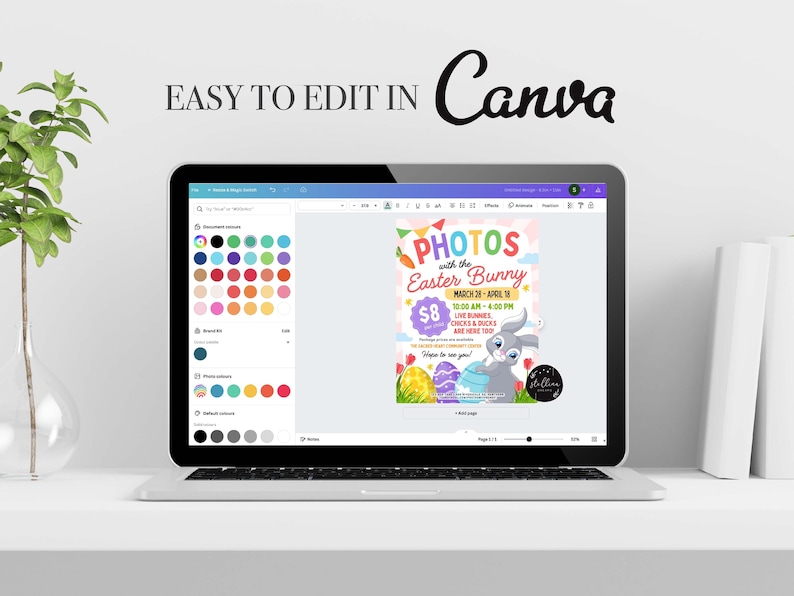 Editable Photos With the Easter Bunny Flyer, Church Community ...