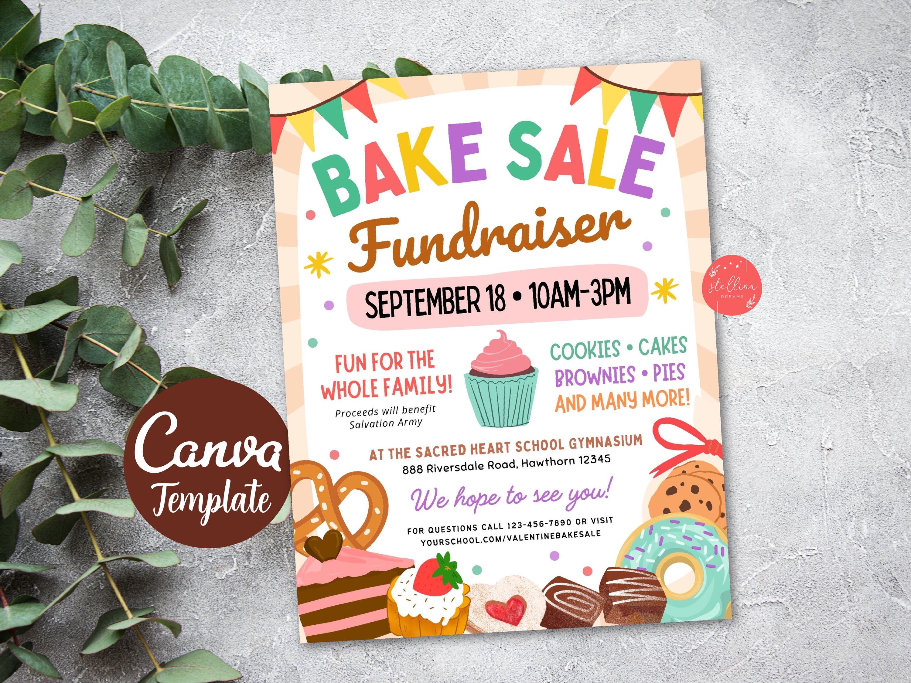 Editable Bake Sale Flyer, Printable PTA, PTO Flyer, School Family ...