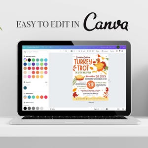 Editable Turkey Trot Flyer/poster Printable Fall Invitation Community ...