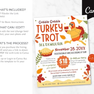 Editable Turkey Trot Flyer/poster Printable Fall Invitation Community ...