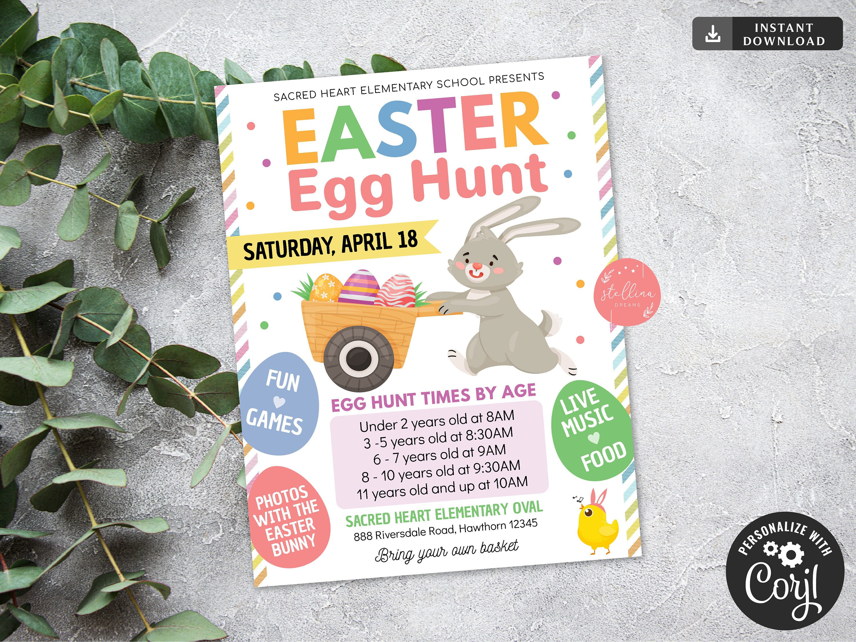 Church Easter Egg Hunt Flyer Template