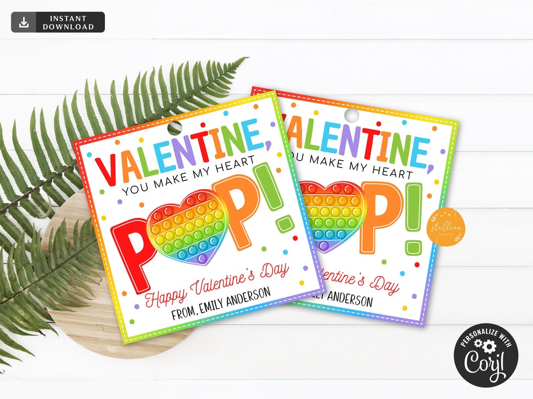 Pop-it Gift Labels Valentine's Day, Valentine Pop It Gift Tag, Pop Its ...