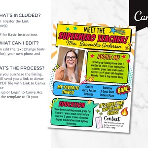 Editable Meet the Teacher Superhero Theme Classroom Newsletter Flyer ...