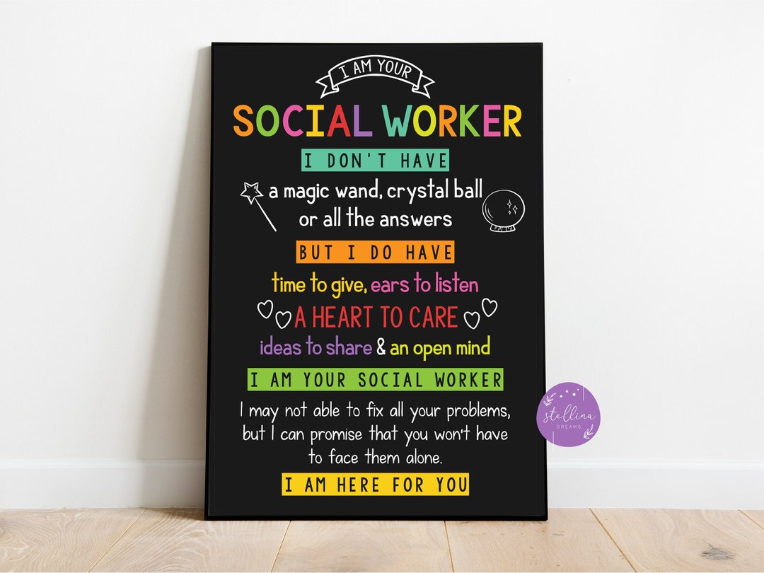 I Am Your School Social Worker Sign, Social Worker Office Decor, School ...