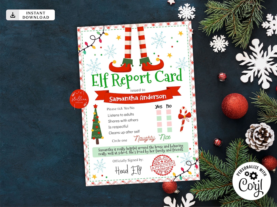 EDITABLE Elf Report Card Elf Letters Elf Letters Notes From - Etsy ...
