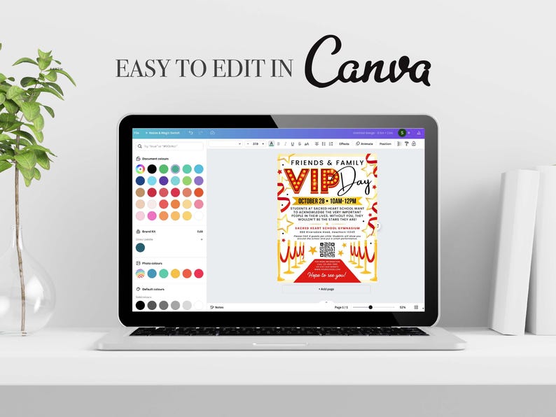 Editable Family VIP Day Flyer: School Fundraiser Canva Template ...