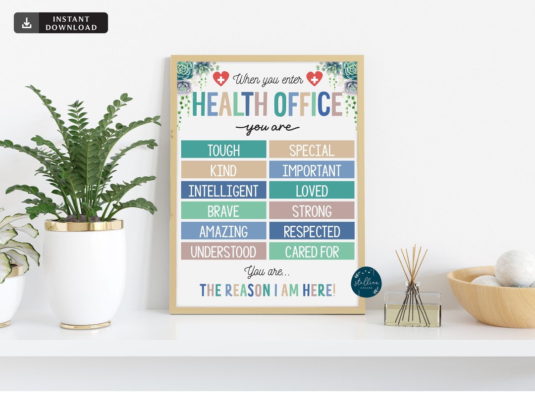 When You Enter This Health Office Watercolor Sign School Clinic Poster ...