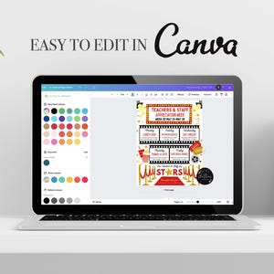 Editable Movie Hollywood Theme Teacher Appreciation Itinerary, VIP ...