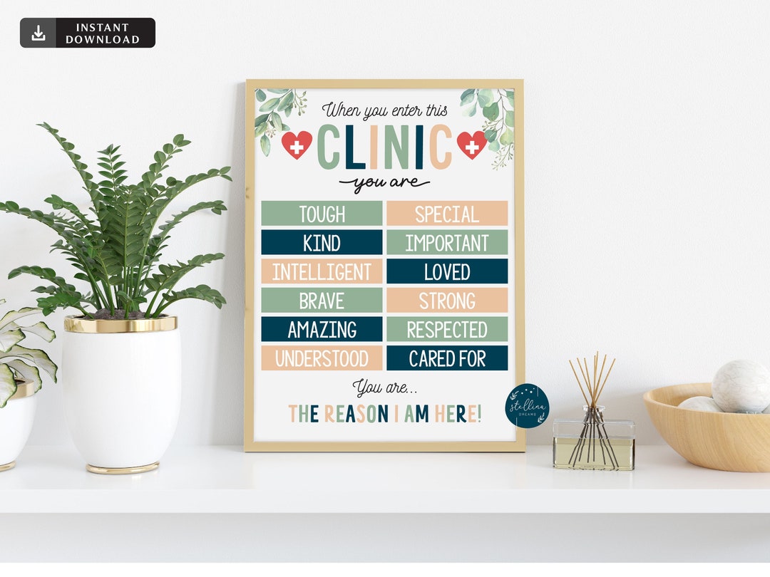 School Health Office Poster Pediatric Clinic Decor Printable Health ...