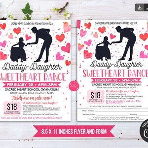 Daddy Daughter Sweetheart Valentine's Day Dance, School Dance Flyer ...