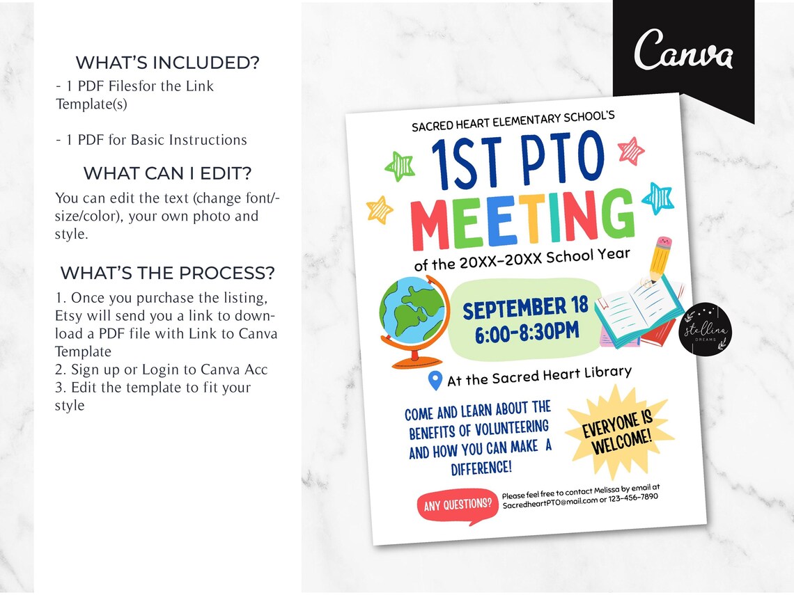 Editable PTA PTO Recruitment Template Bundle: School Event Flyers ...