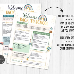 EDITABLE School Newsletter, Back to School Letter, Welcome Back to ...