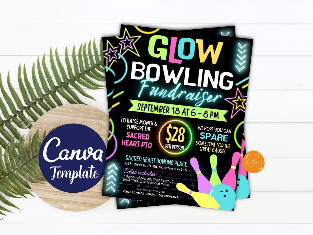 Editable Bowling Fundraiser Flyer, Printable PTA PTO Flyer, School ...