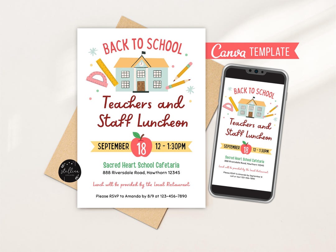 Editable Teacher Luncheon Invitation: Back to School PTA/PTO Flyer ...