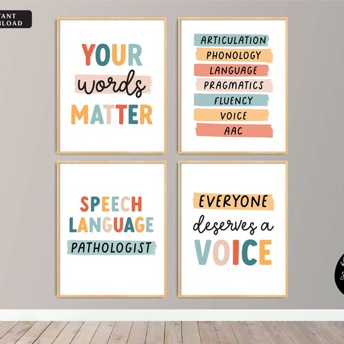 Speech Therapy Room Decor Set of 10 Speech Posters SLP - Etsy