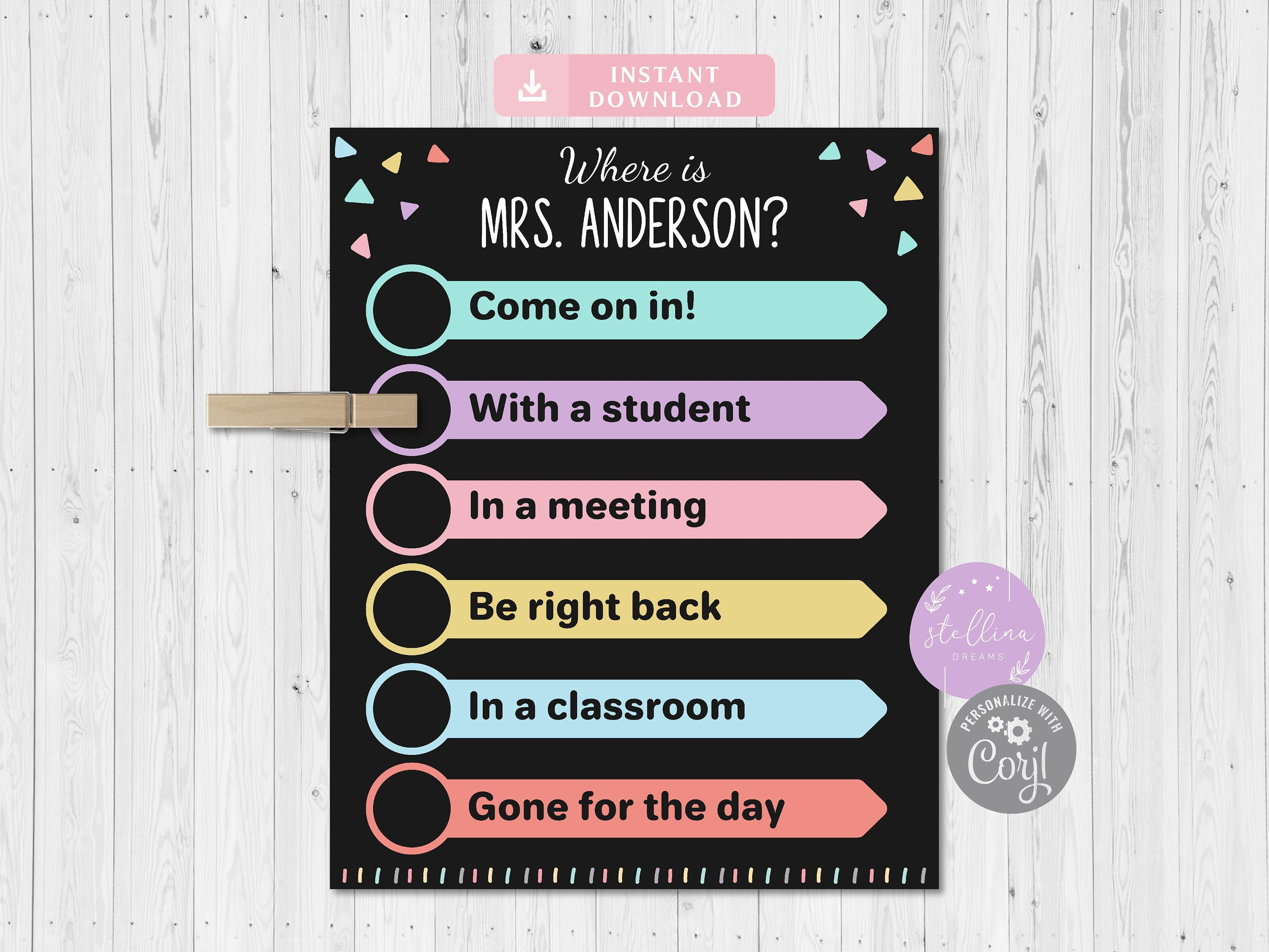 Classroom Door Sign Where's the Teacher Sign Classroom | Etsy