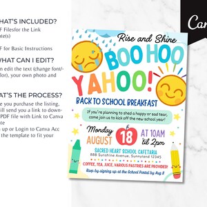 Editable Tears and Cheers Breakfast, Printable PTA PTO Flyer Invite ...