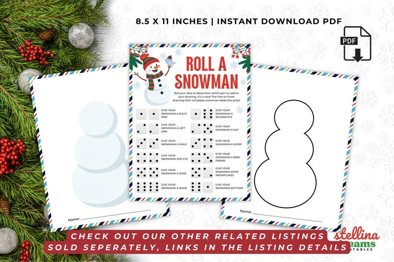 Christmas 5 Second Game Printable | Fun Christmas Party Game | Holiday ...