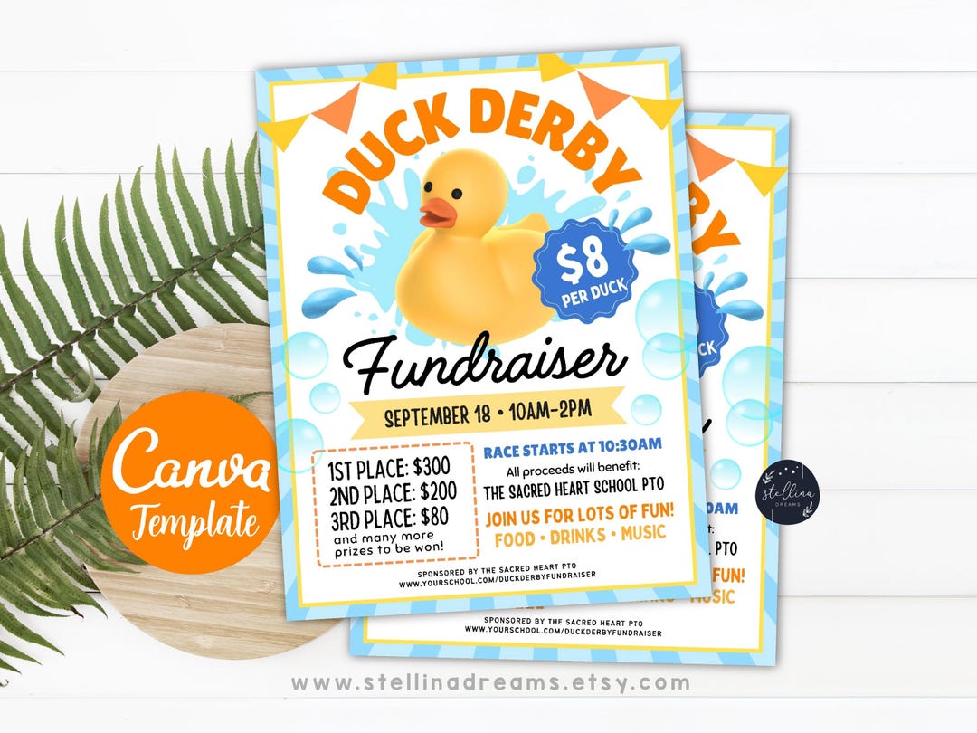 Rubber Duck Race Flyer Template: Editable Canva Design (digital ...