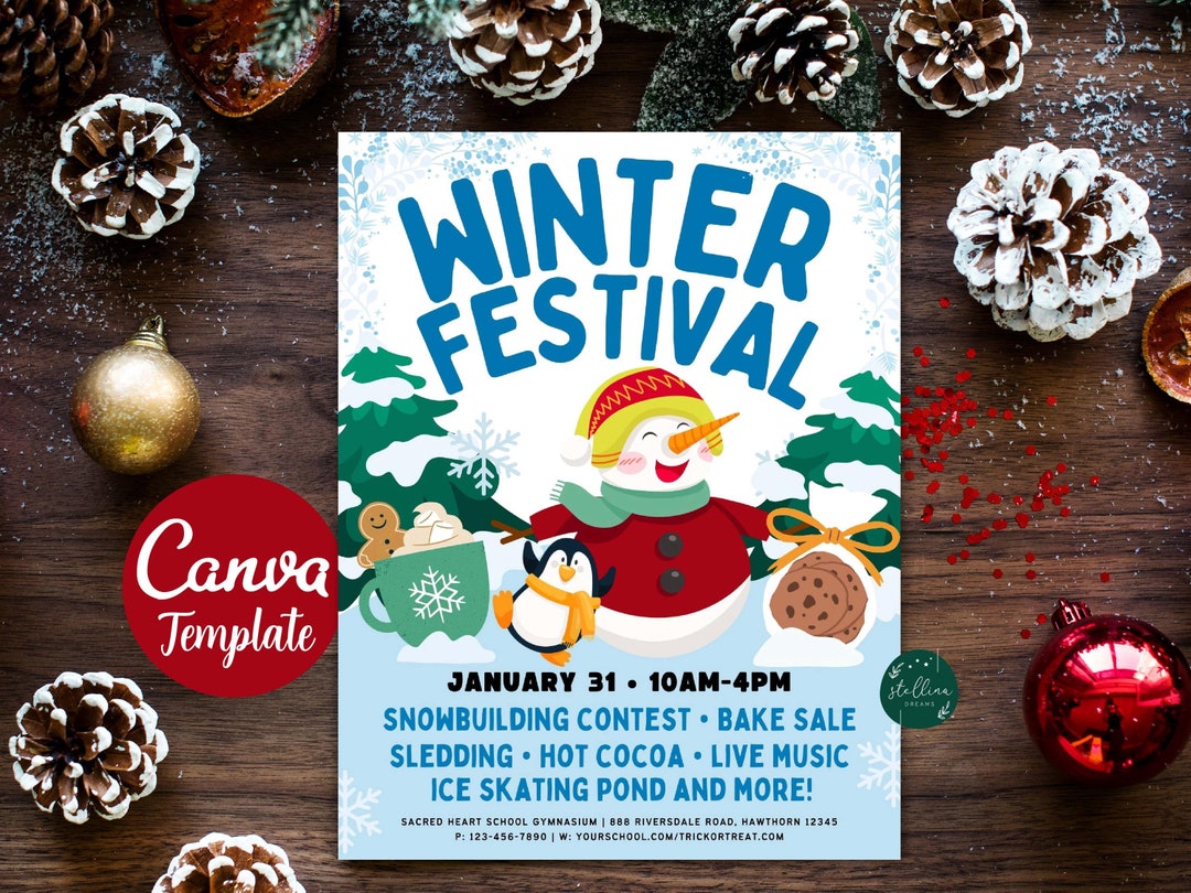 Editable Winter Festival Holiday Flyer/poster Printable Christmas ...
