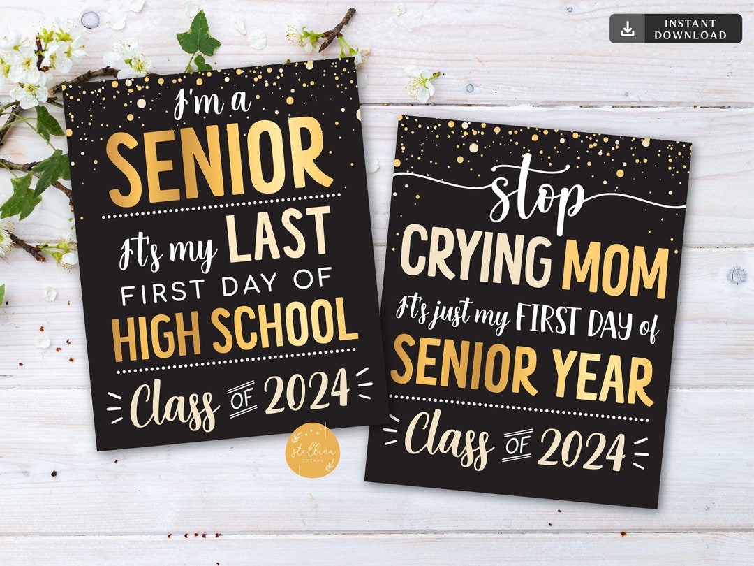 INSTANT DOWNLOAD First Day of Senior Year Sign First Day of 12th Grade ...