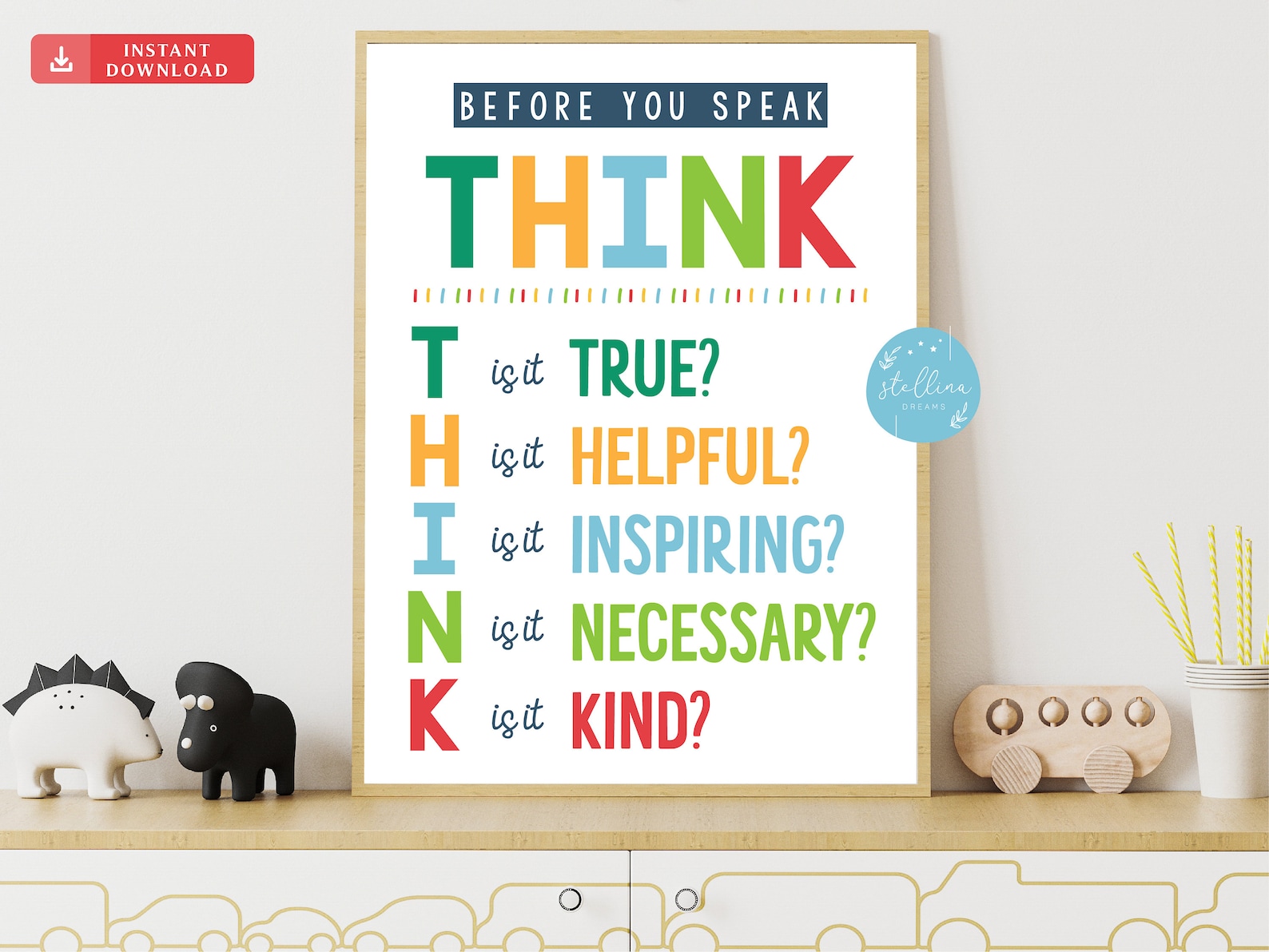 PRINTABLE Think Before You Speak Sign Printable Classroom - Etsy UK