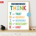 PRINTABLE Think Before You Speak Sign, Printable Classroom Decor ...