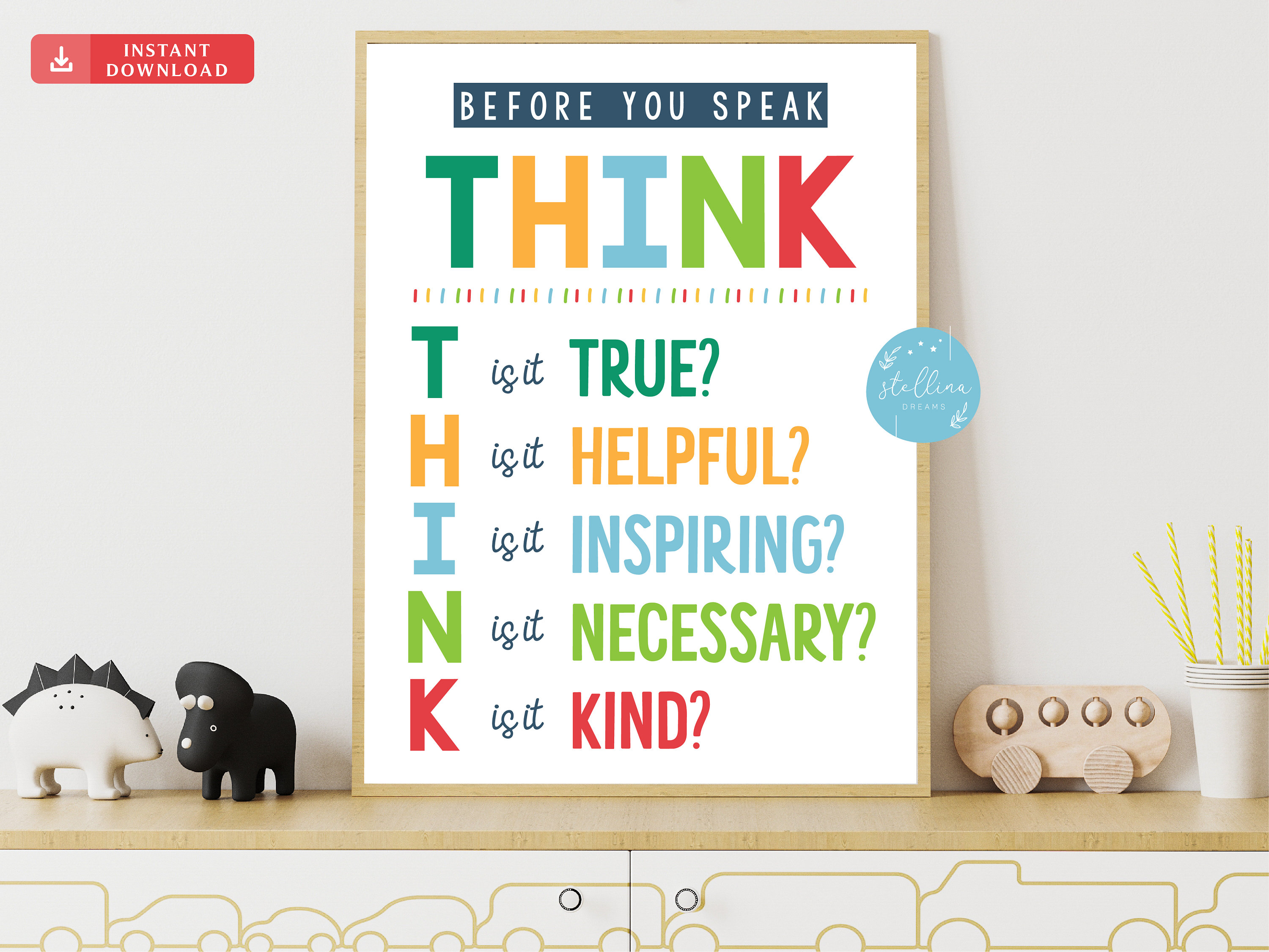 PRINTABLE Think Before You Speak Sign Printable Classroom - Etsy UK
