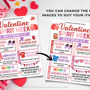 Valentine School Spirit Week Itinerary | Daily Schedule Planner | PTA ...